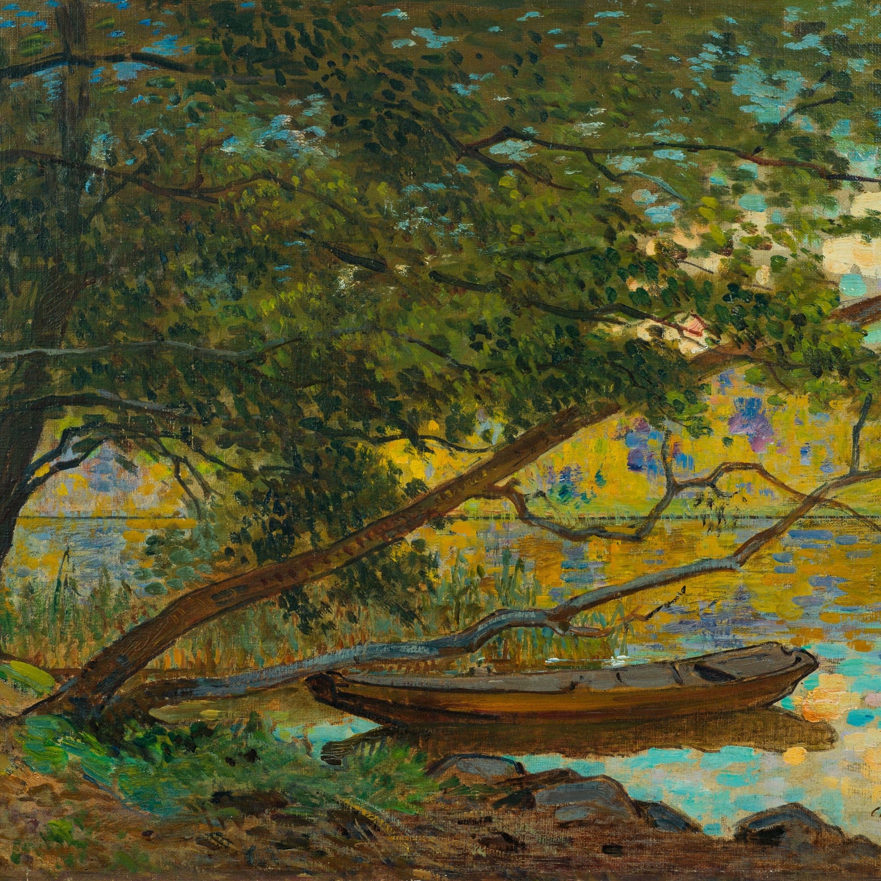 Axel Peter - Rowboat Beneath the Trees, 1918 – CLASSICARTWORKS