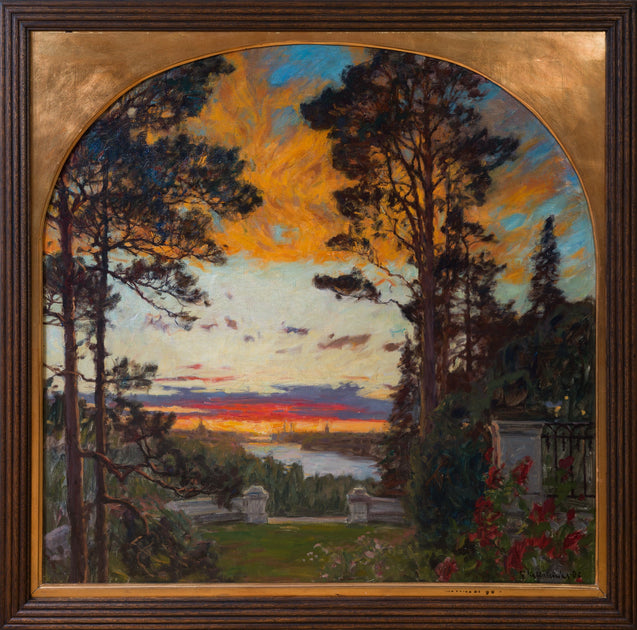Gottfrid Kallstenius - A view of Stockholm from an imaginary terrace ...